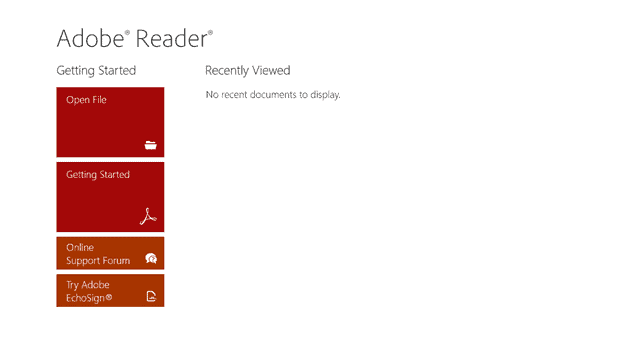 Use Adobe Reader Touch in Windows 8 as Your PDF Reader