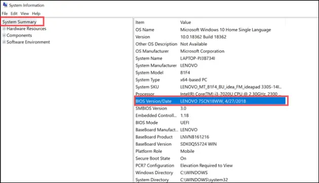 How To Check And Safely Update BIOS in Windows 10