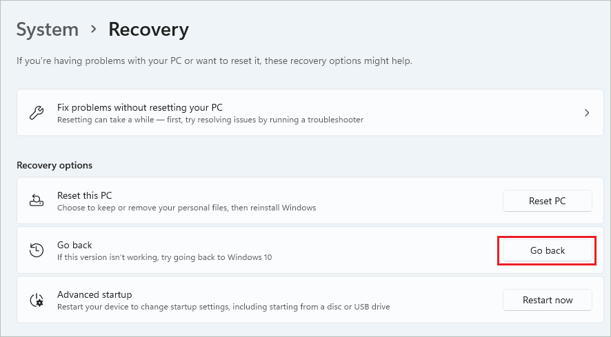 How To Go Back To Windows 10 From Windows 11