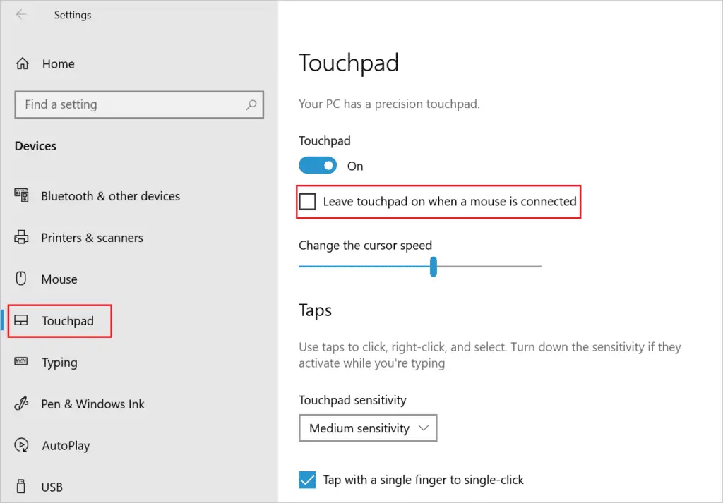 How To Disable Touchpad In Windows 10