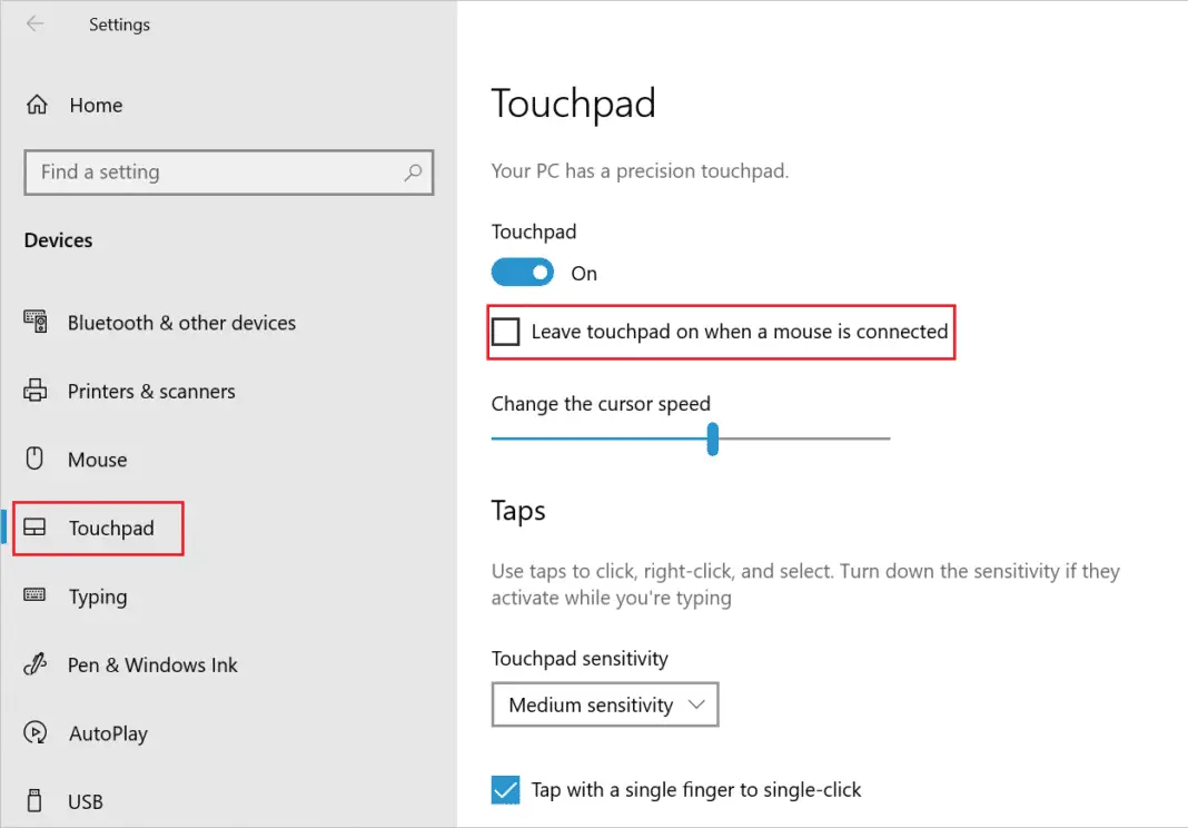 How To Disable Touchpad In Windows 10