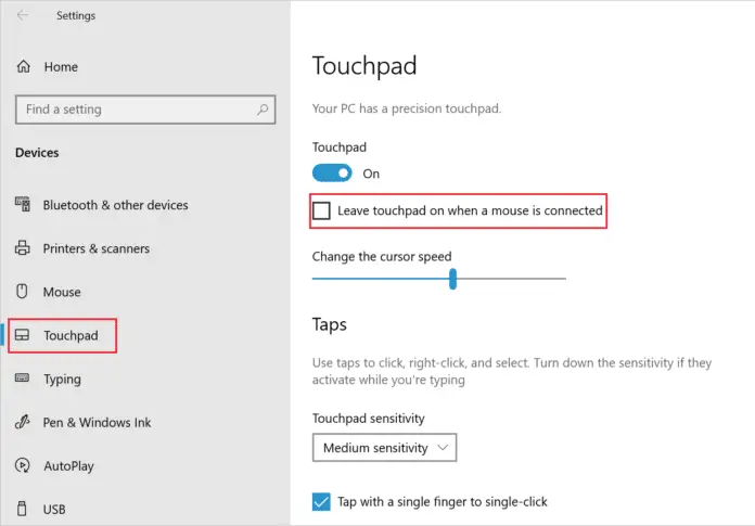 How To Disable Touchpad In Windows 10