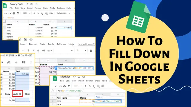 How To Use Google Sheets Fill Down Method To Save Time