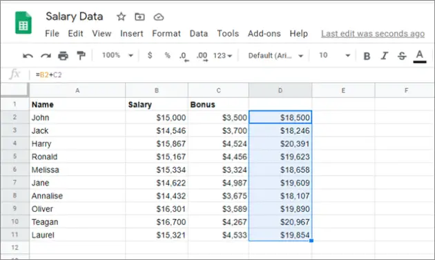 How To Use Google Sheets Fill Down Method To Save Time