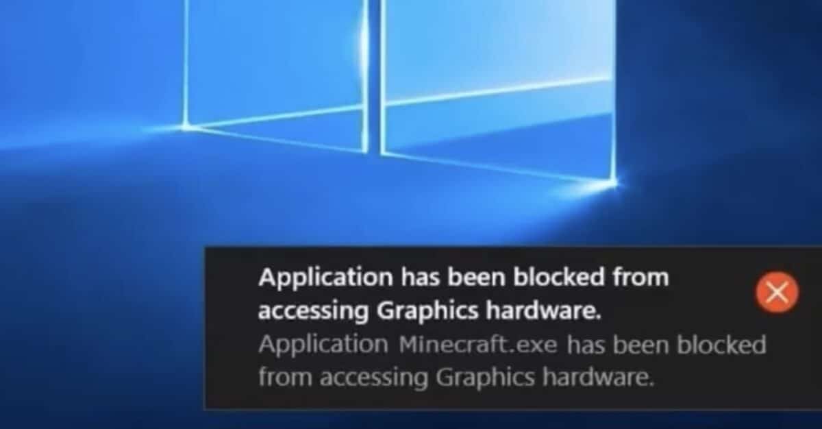 Fix For 'Application Has Been Blocked From Accessing Graphics Hardware'
