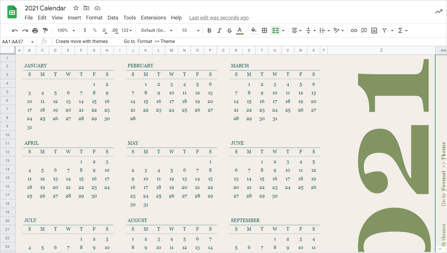 A Quick Guide On Calendar Template In Google Sheets