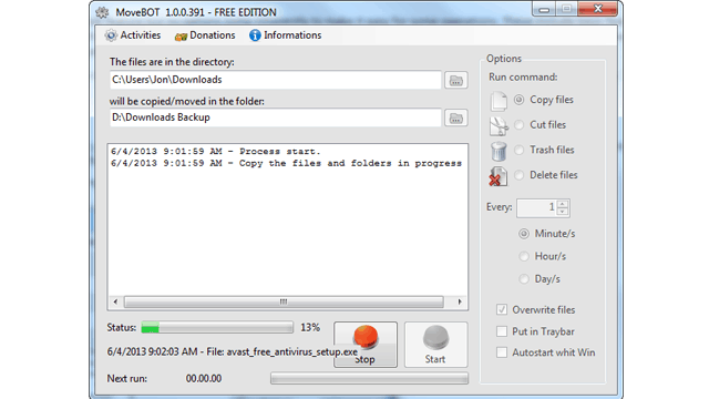 Use MoveBOT to Schedule, Copy and Move Items in Windows