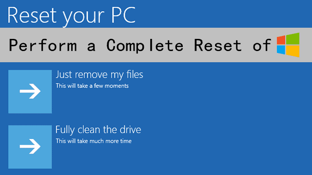 How to Perform a Complete Reset of Windows 8