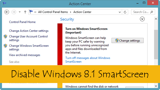 How to Disable/ Turn Off Windows SmartScreen