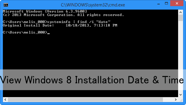 How to View the Windows 8 Installation Date and Time