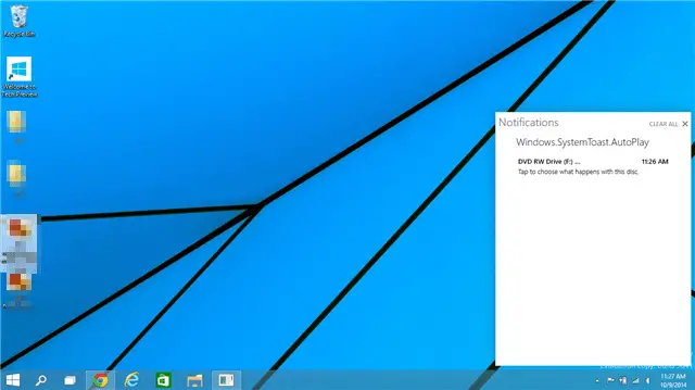 Previewing the New Notification Area in Windows 10