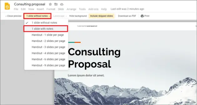 How To Print Google Slides With Notes For Presentations